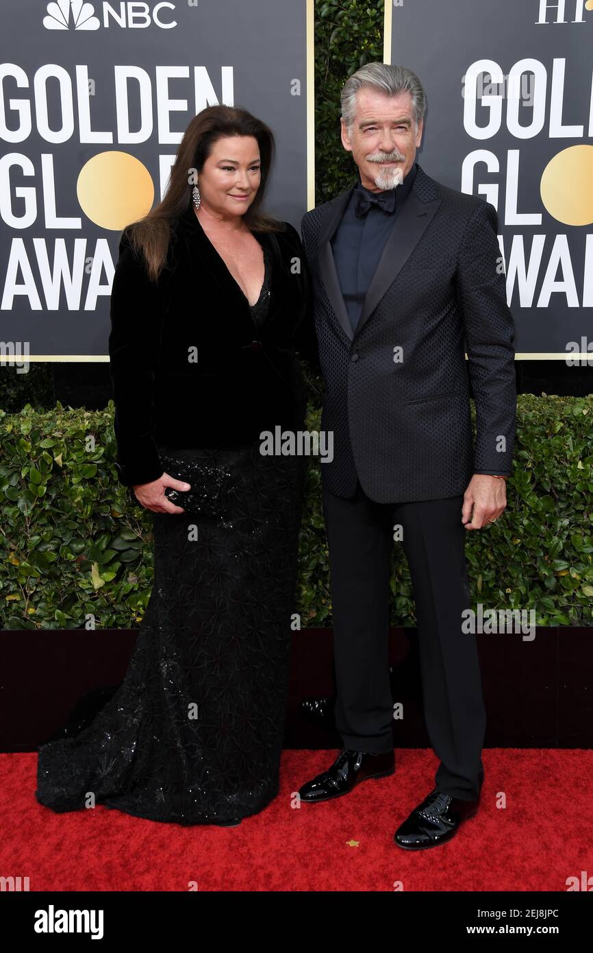 Keely Shayne Smith and Pierce Bronsan arrives at the 77th Golden Globe ...