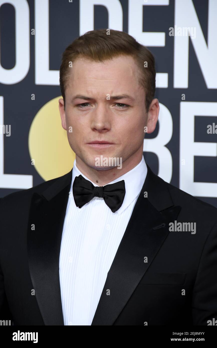 Taron Egerton arrives at the 77th Golden Globe Awards held at The ...