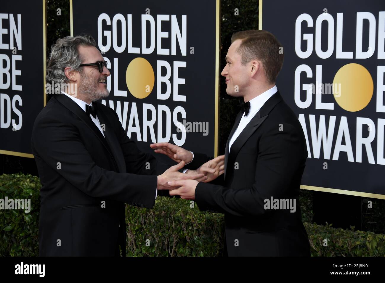 Joaquin Phoenix and Taron Egerton arrives at the 77th Golden Globe ...