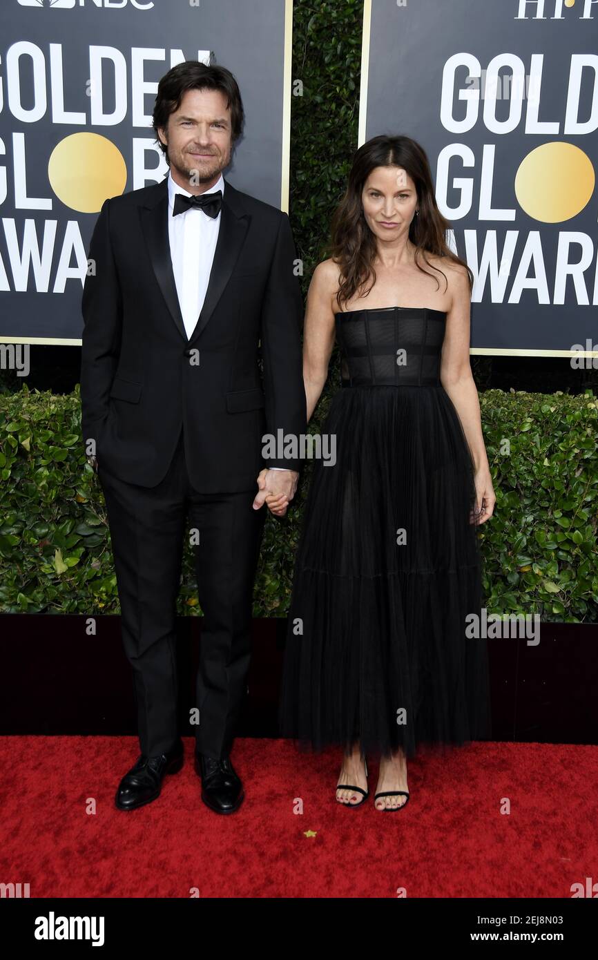 Amanda Anka and Jason Bateman arrives at the 77th Golden Globe Awards ...