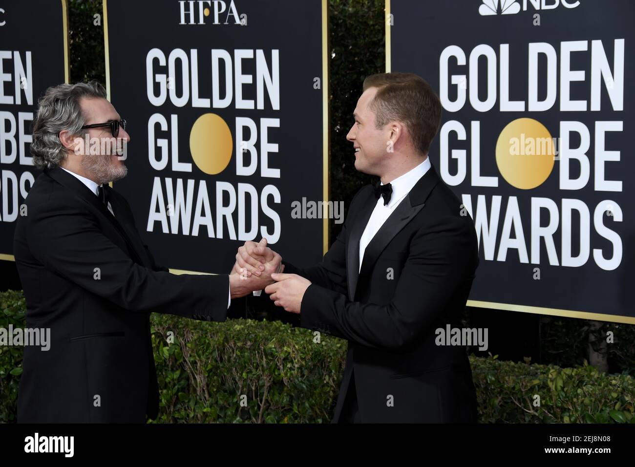 Joaquin Phoenix and Taron Egerton arrives at the 77th Golden Globe ...