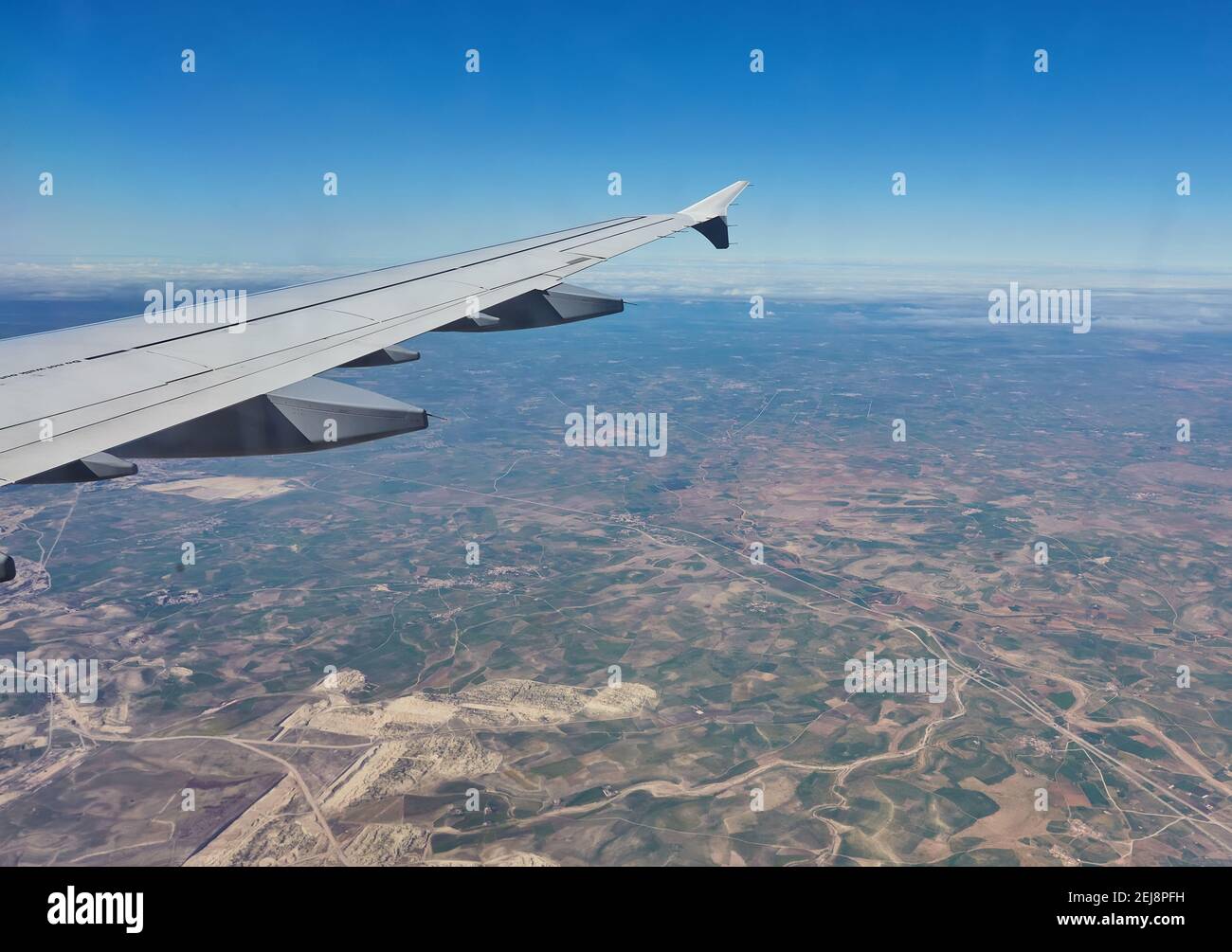 Aerial view from plane above clouds on Morocco west Africa Stock Photo ...