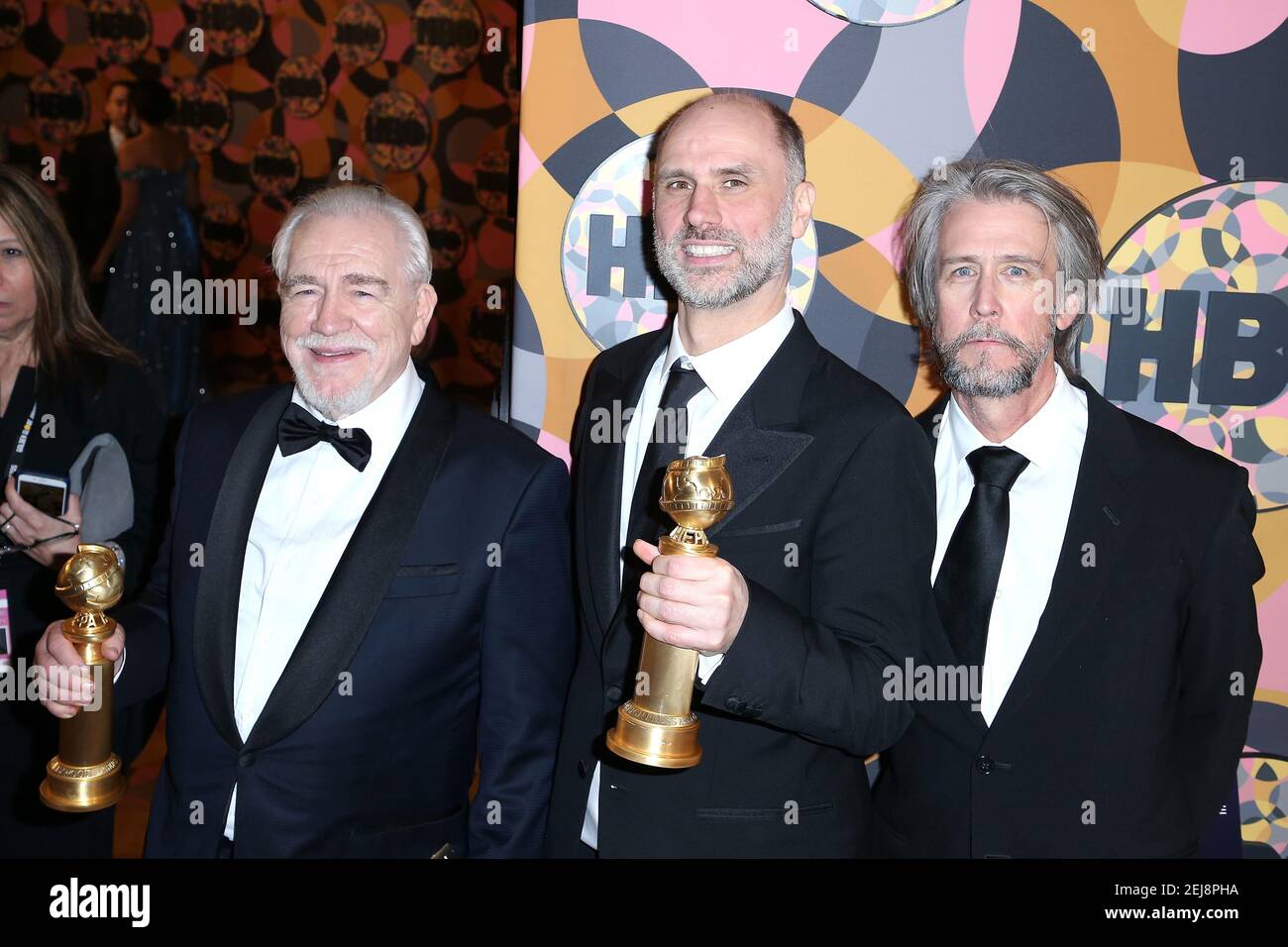 Brian Cox, Jesse Armstrong and Alan Ruck at HBO's Official Golden Globe ...