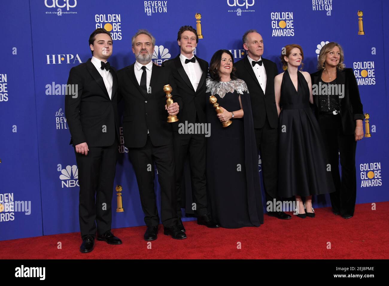 Dean-Charles Chapman, Sam Mendes, George MacKay, Pippa Harris, and ...