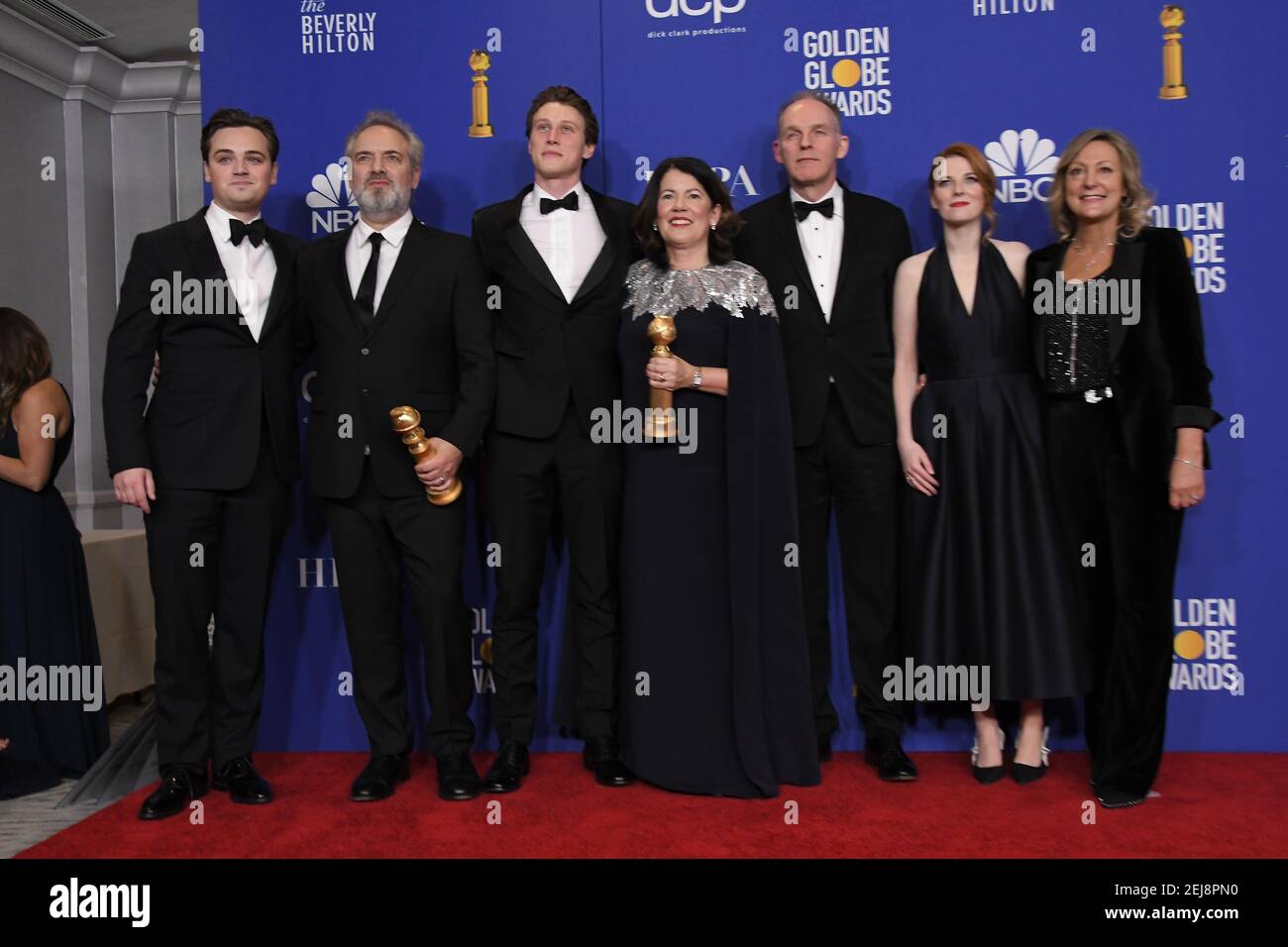 Dean-Charles Chapman, Sam Mendes, George MacKay, Pippa Harris, and ...