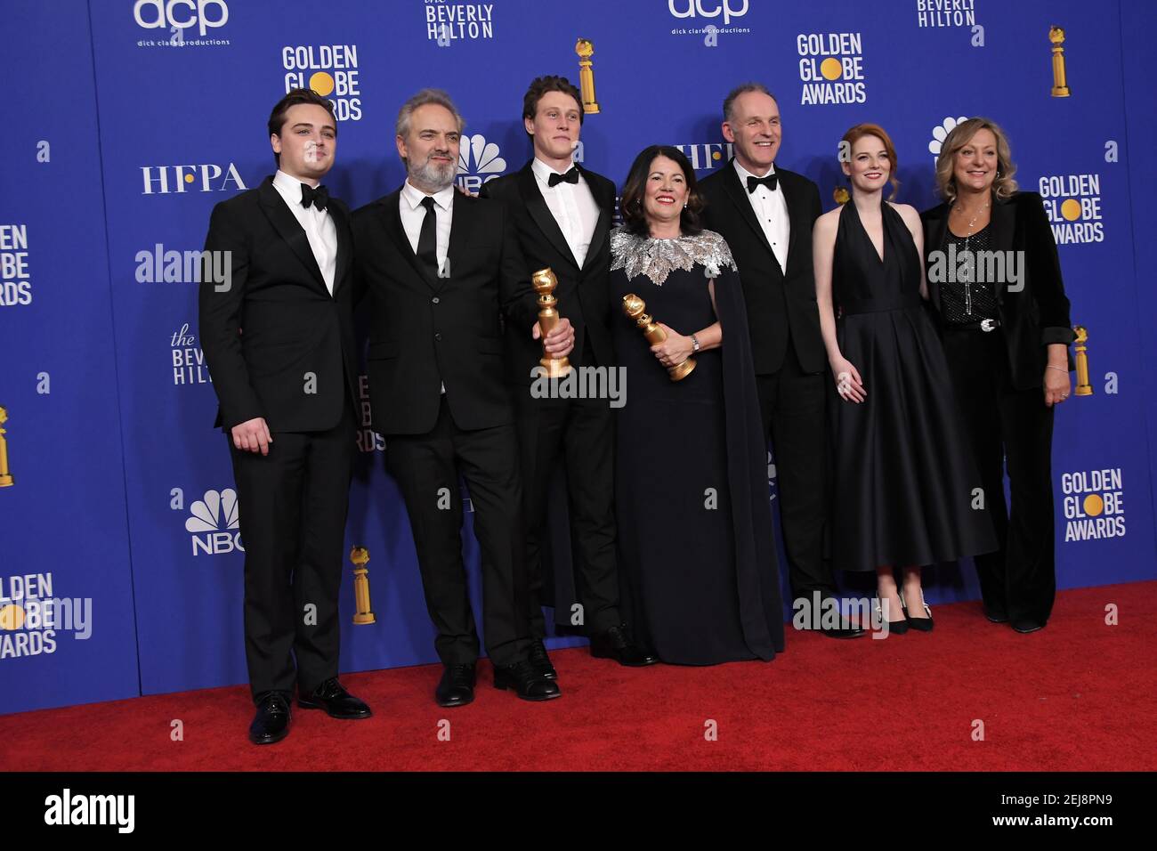 Dean-Charles Chapman, Sam Mendes, George MacKay, Pippa Harris, and ...