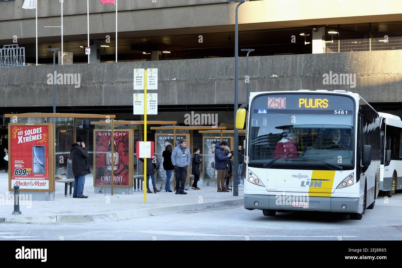 Illustration picture the new bus stop, as the works are done for the ...