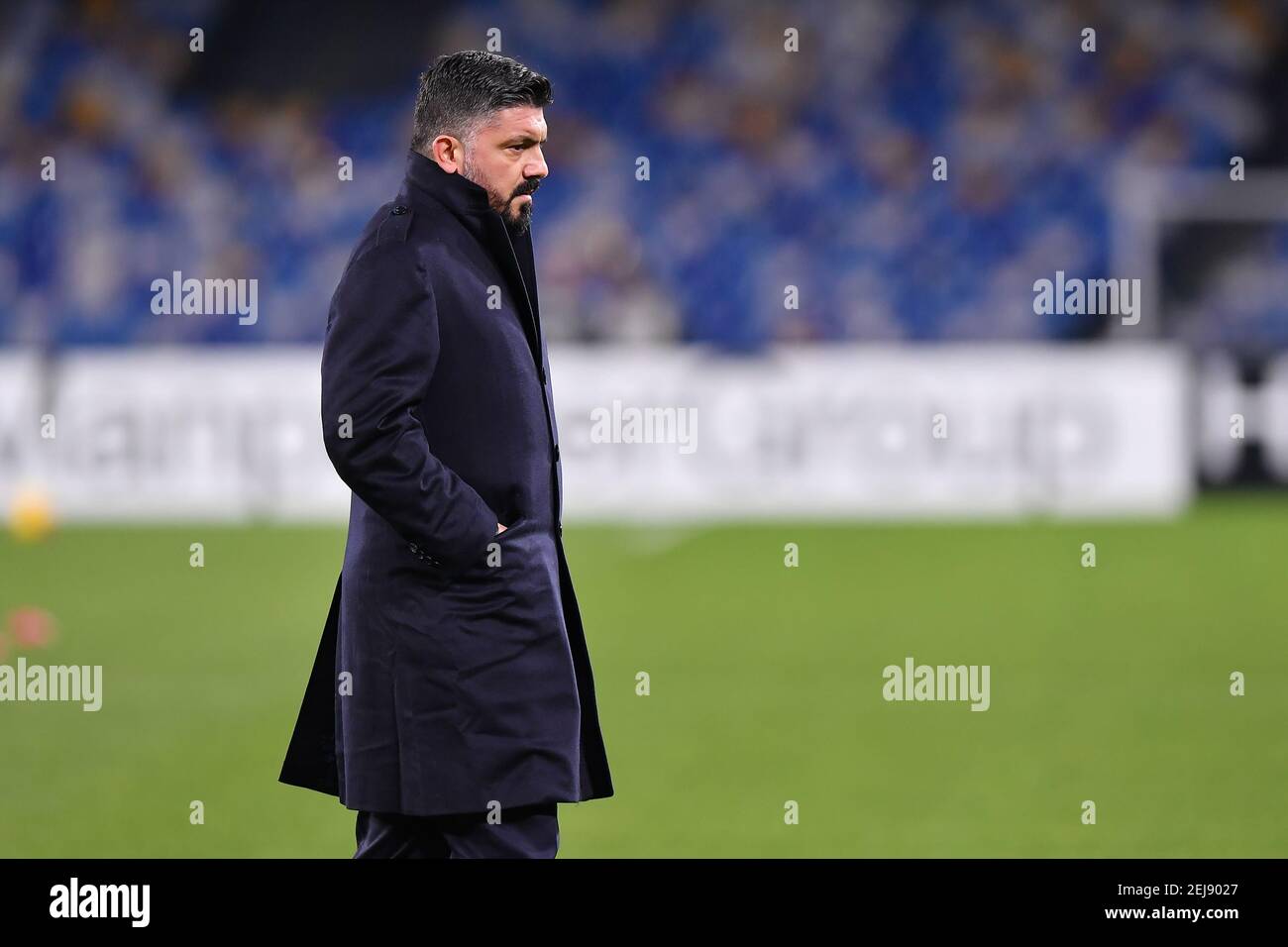 Gennaro Gattuso, manager of SSC Napoli shouts instructions to his team ...