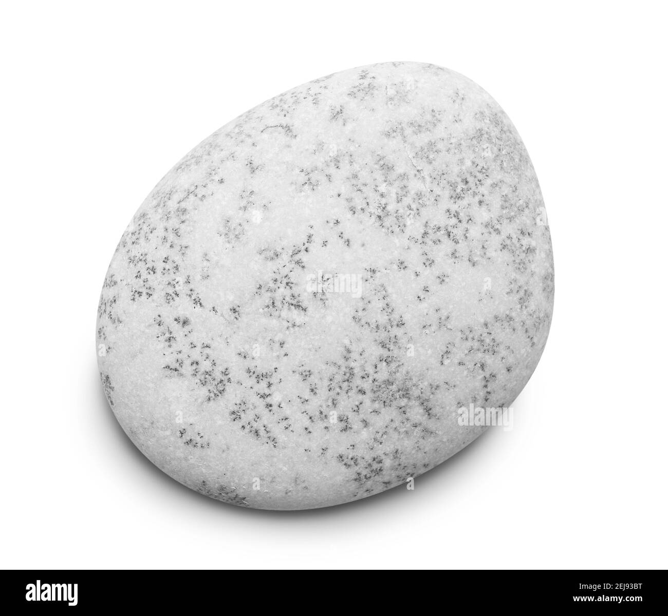 Pebble. Smooth gray sea stone isolated on white background with shadows ...
