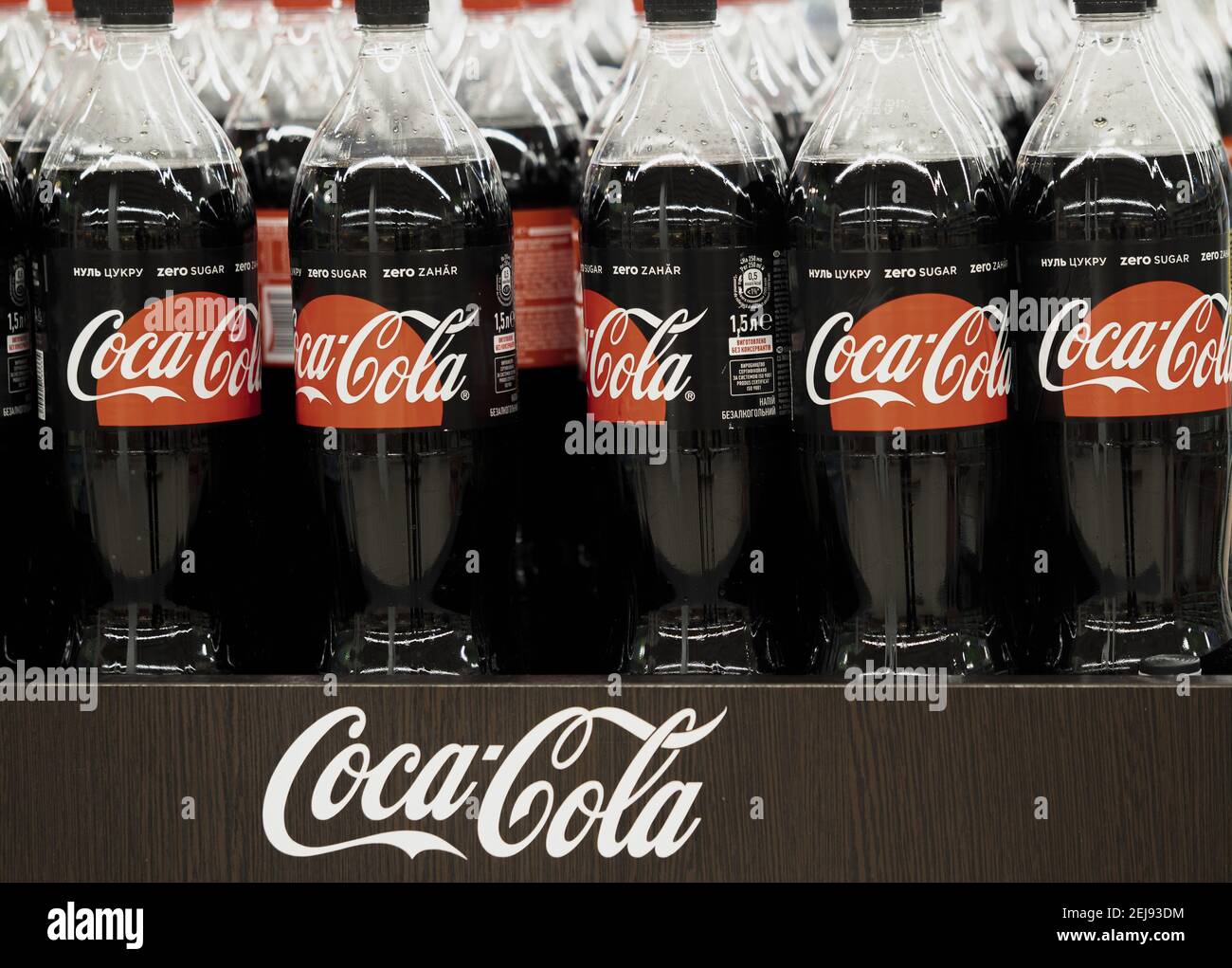 Coca Cola zero seen in a store shelf. (Photo by Igor Golovniov / SOPA ...