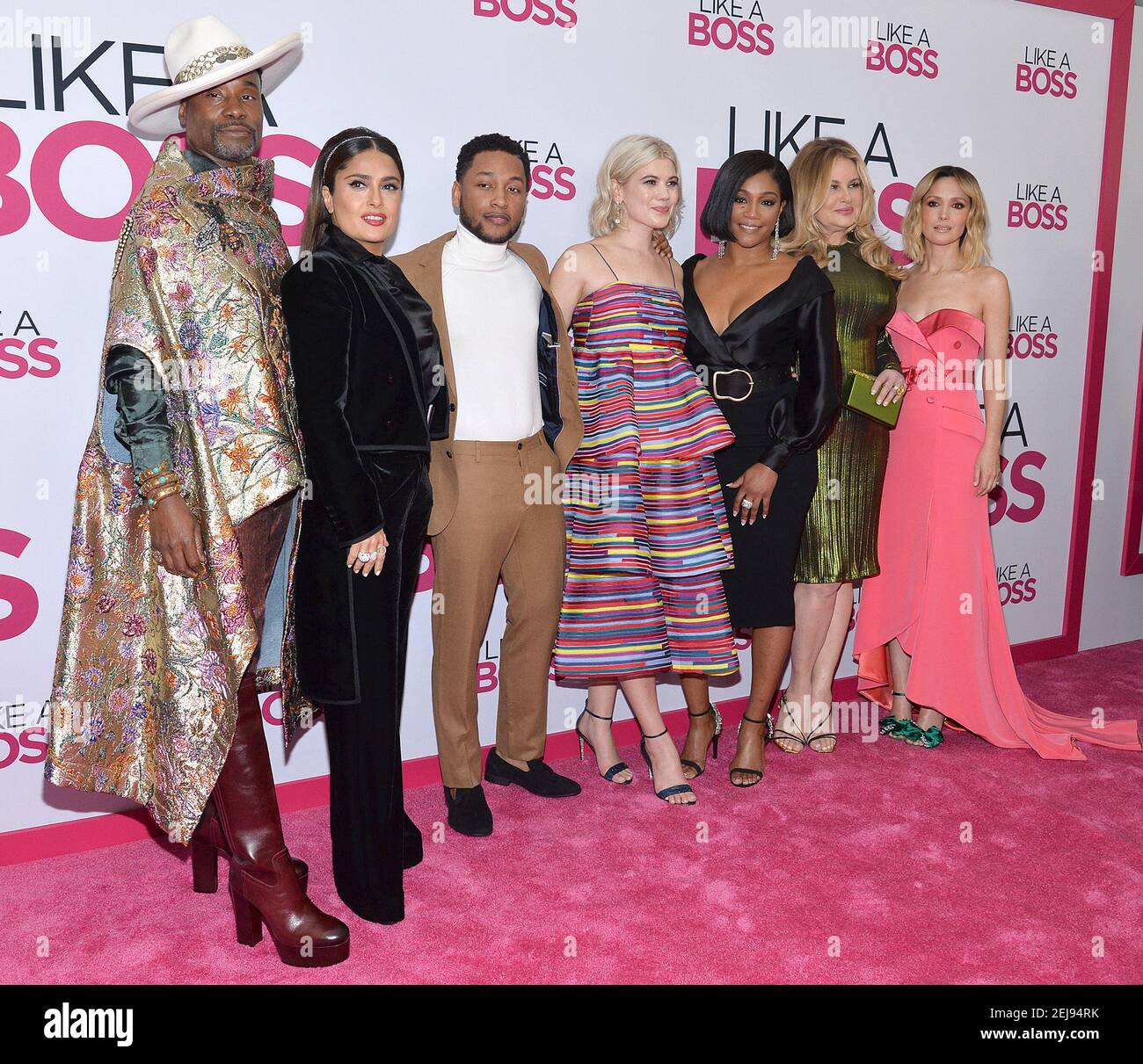 (L-R) Billy Porter, Salma Hayek, Jacob Latimore, Caroline Arapoglu ...