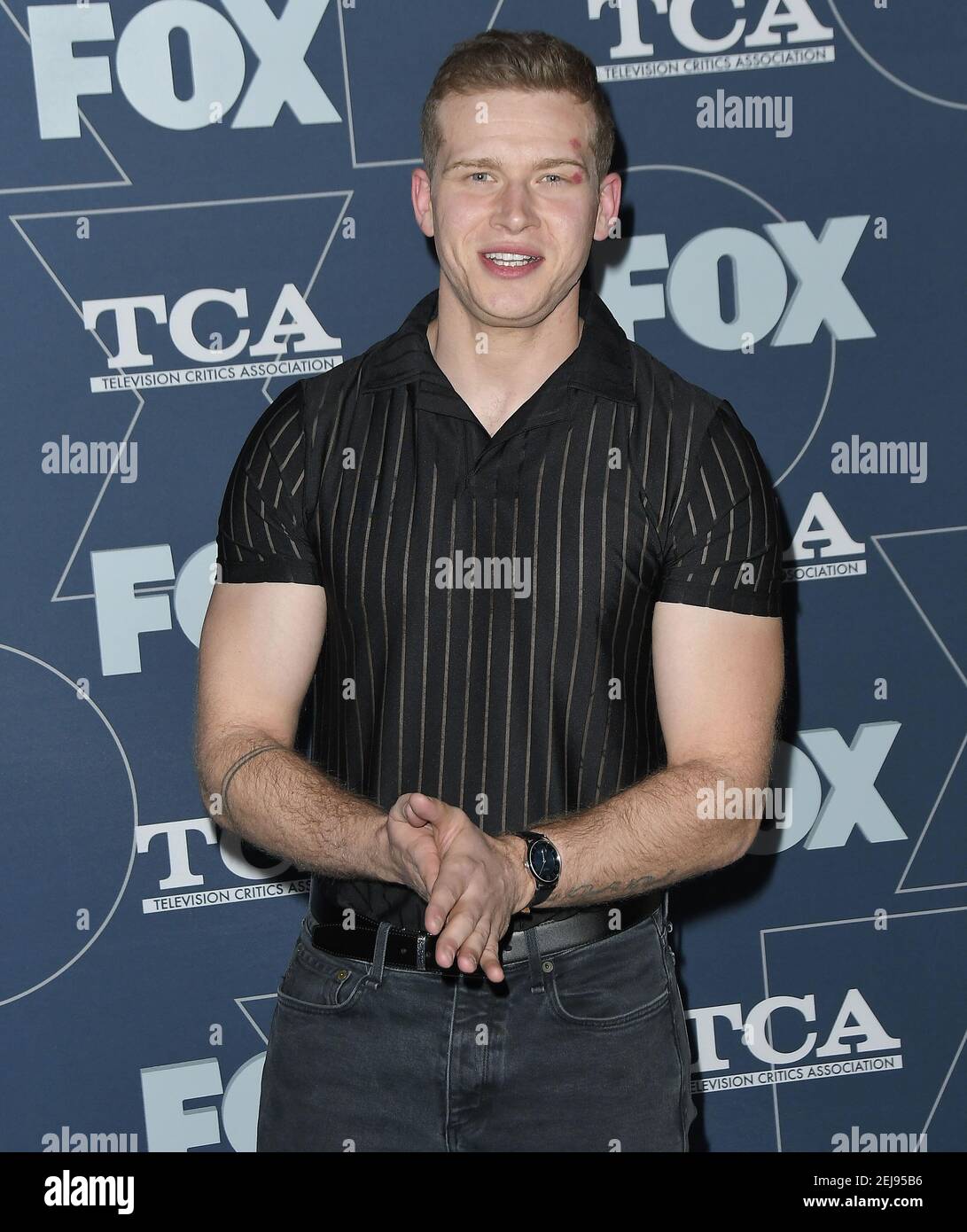 Oliver Stark arrives at the FOX Winter TCA All Star Party held at The ...