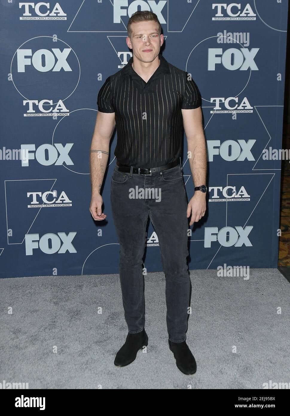 Oliver Stark arrives at the FOX Winter TCA All Star Party held at The ...