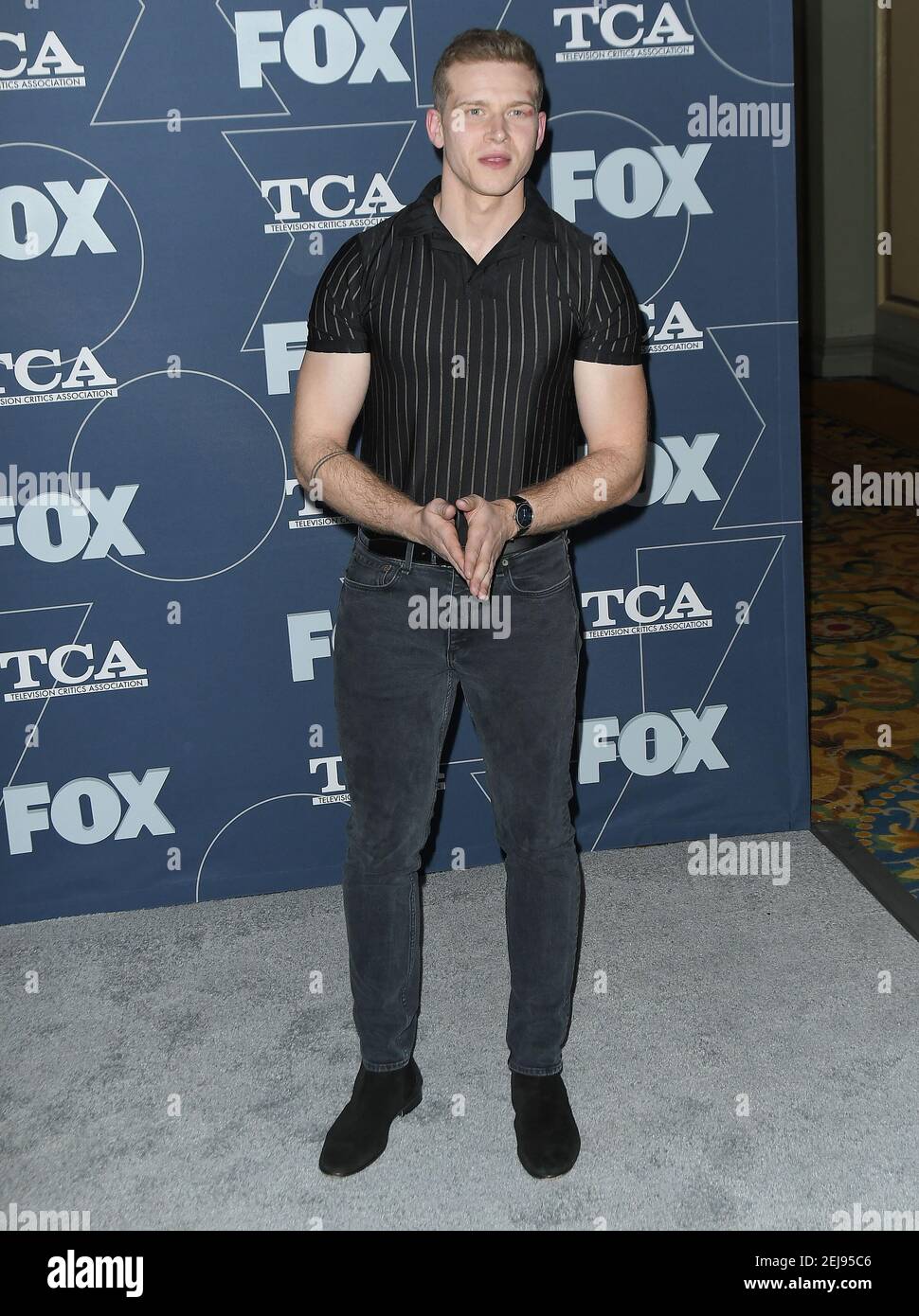Oliver Stark arrives at the FOX Winter TCA All Star Party held at The ...