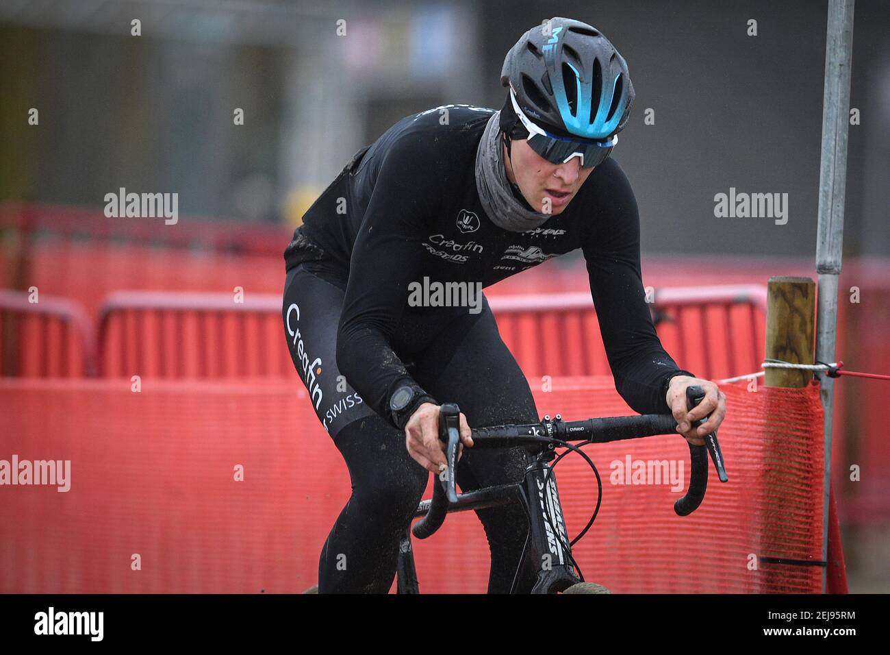 Belgian Tim Merlier pictured in action during the track reconnaissance ...
