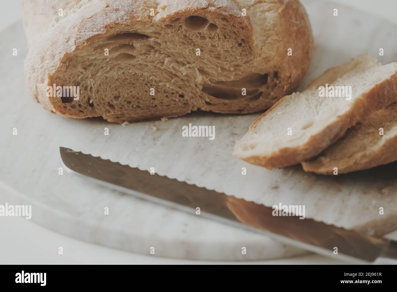 Fresh homemade whole wheat bread sliced, closeup Stock Photo - Alamy