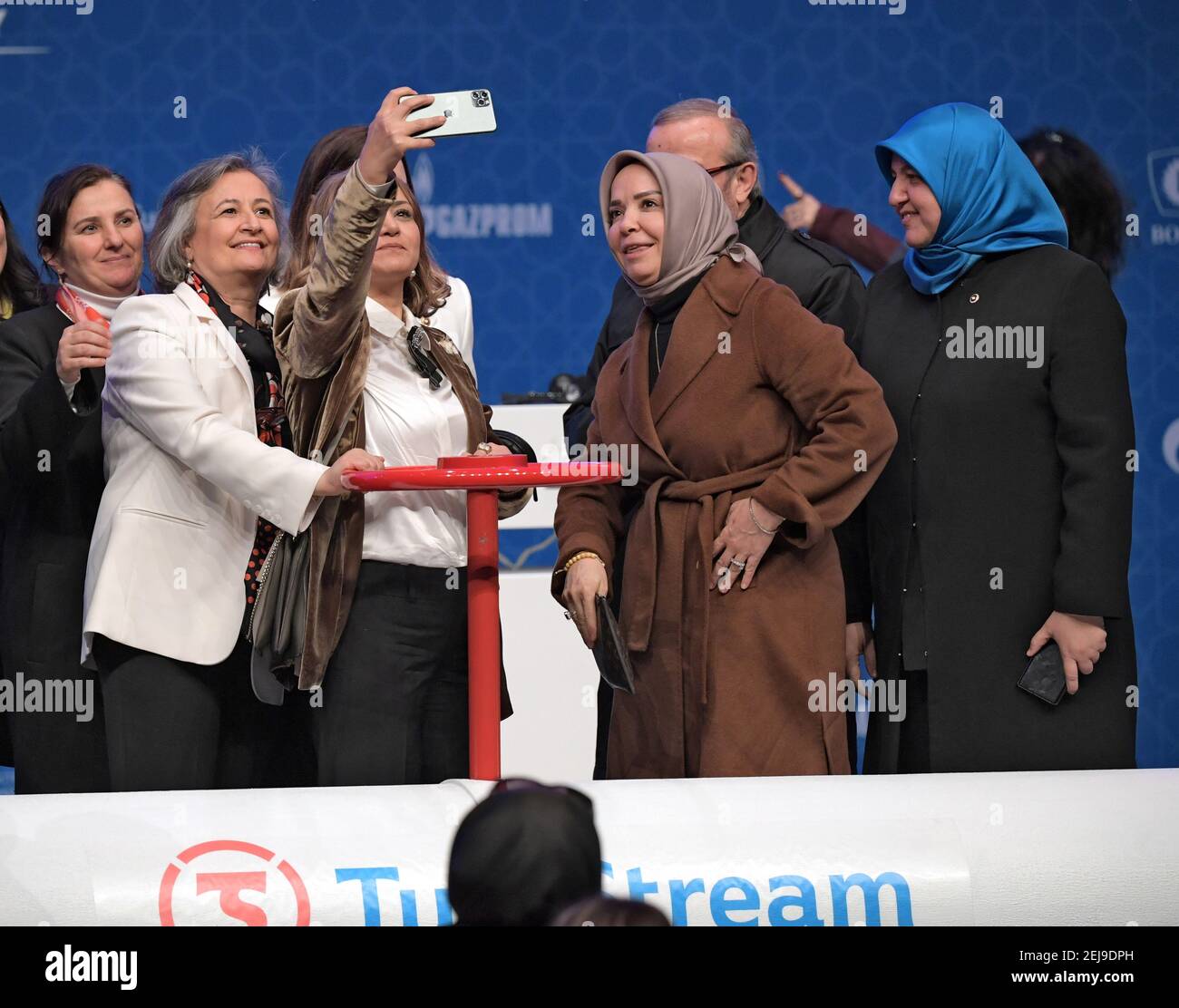 Launch ceremony for the TurkStream gas pipeline in Istanbul. January 08 ...