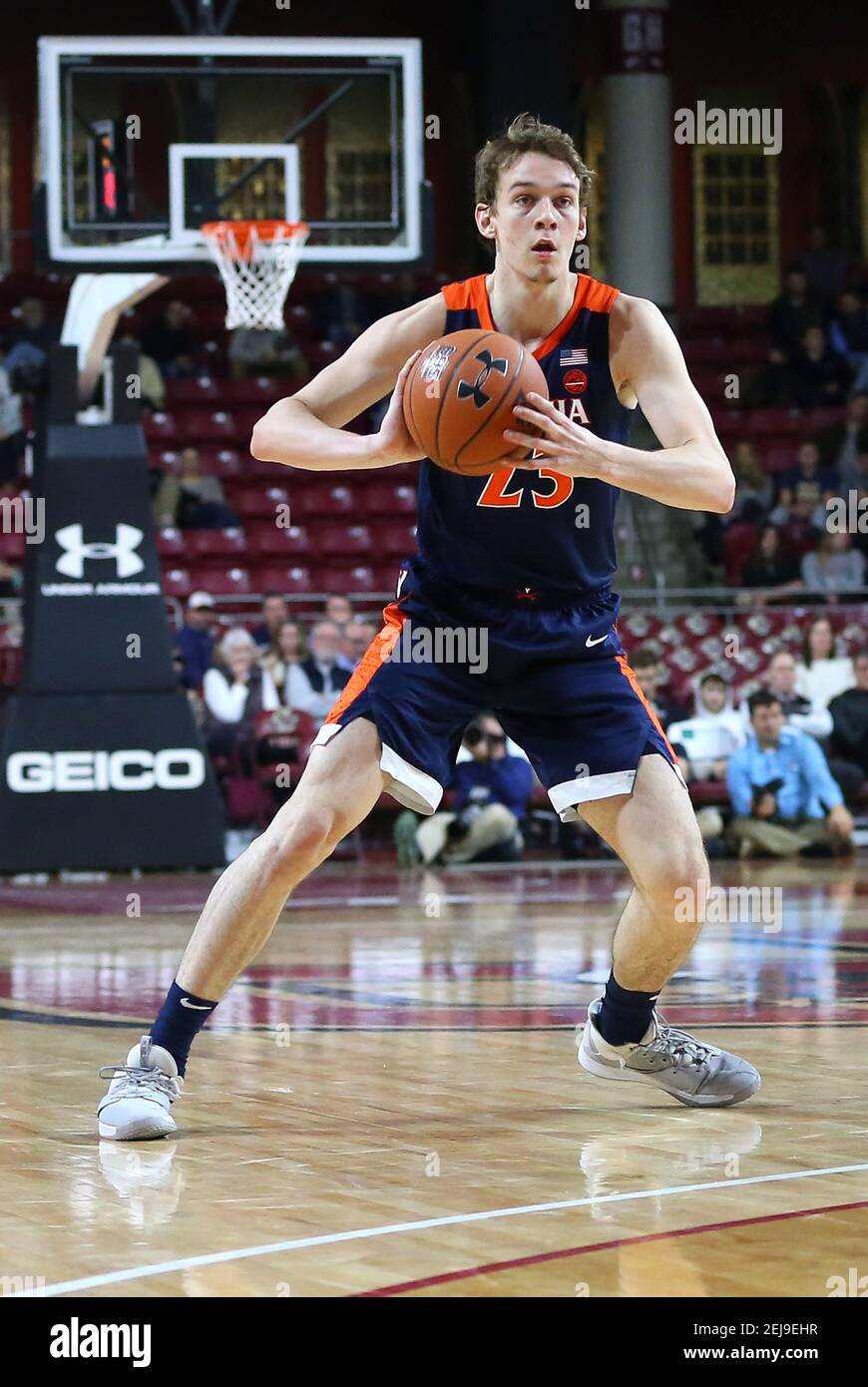 January 7, 2020; Chestnut Hill, MA, USA; Virginia Cavaliers guard Kody ...