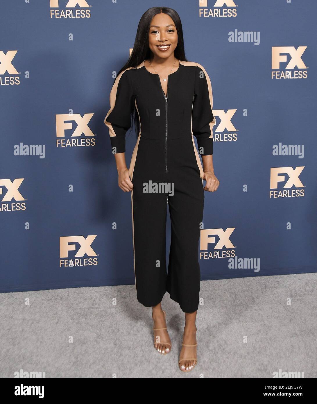 Emyri Crutchfield arrives at the FX Networks Winter TCA Starwalk held ...