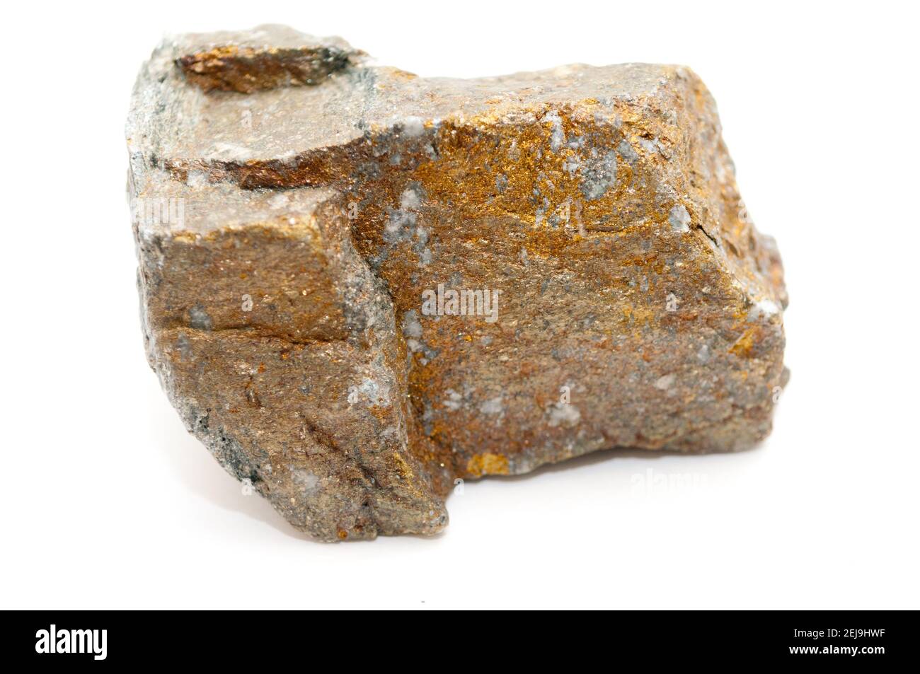 chalcopyrite industrial mining mineral sample Stock Photo - Alamy