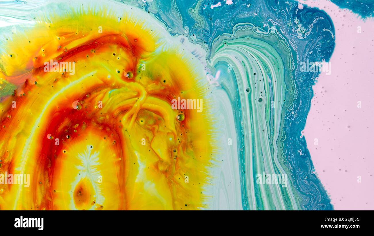 The colors of the aqueous ink are translucent. Abstract multicolored ...