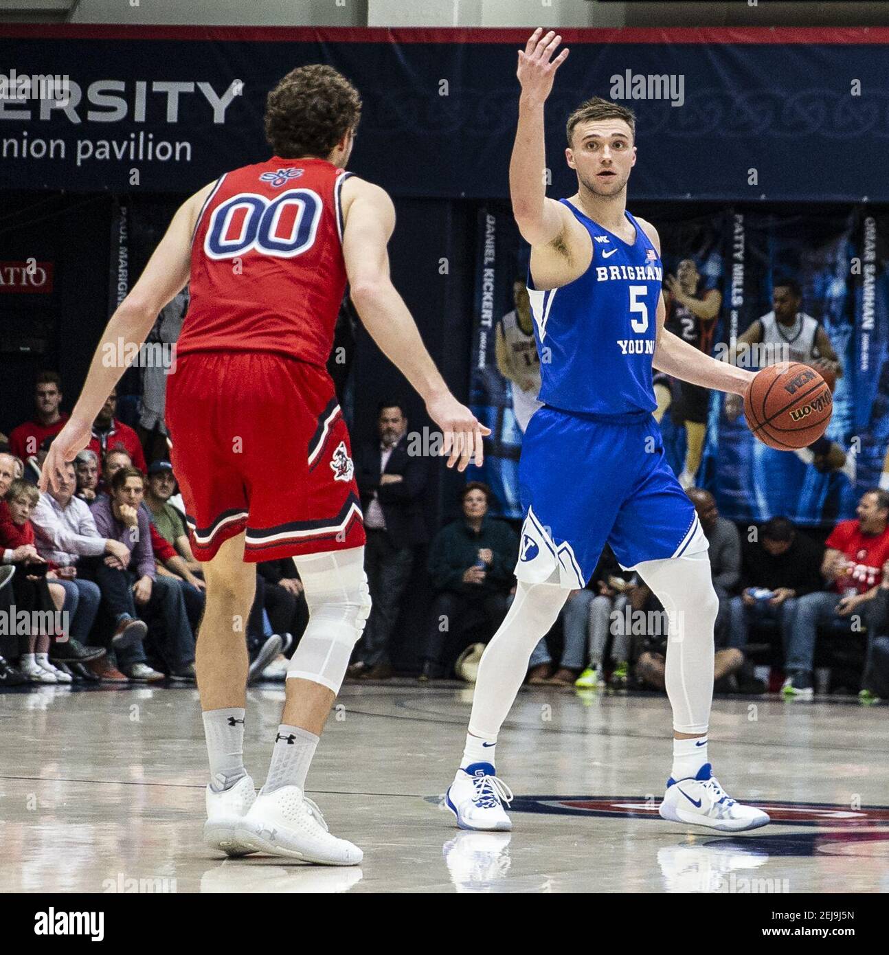 Jan 09, 2020 Moraga, CA U.S.A. Brigham Young Cougars guard Jake Toolson ...