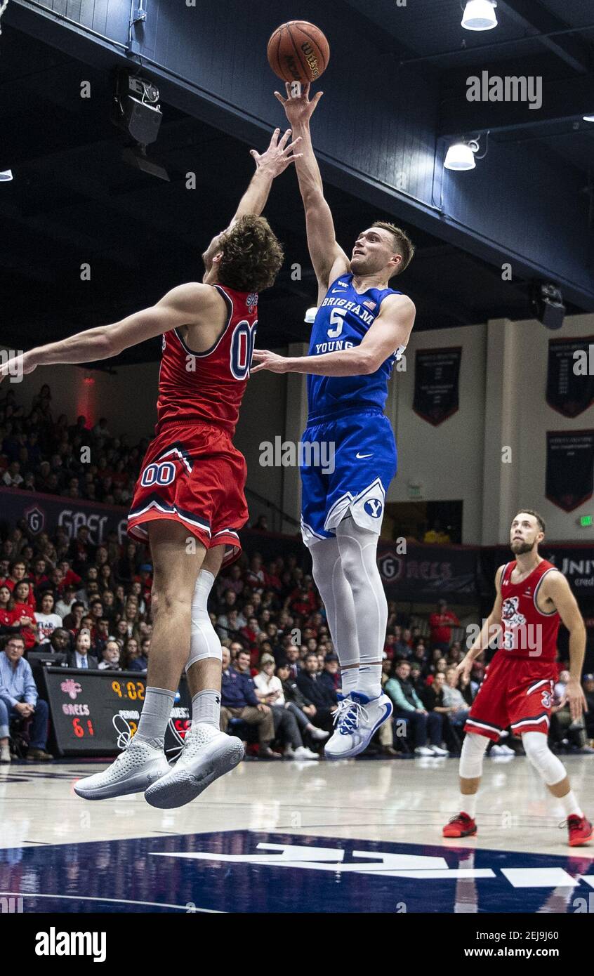 Jan 09, 2020 Moraga, CA U.S.A. Brigham Young Cougars guard Jake Toolson ...