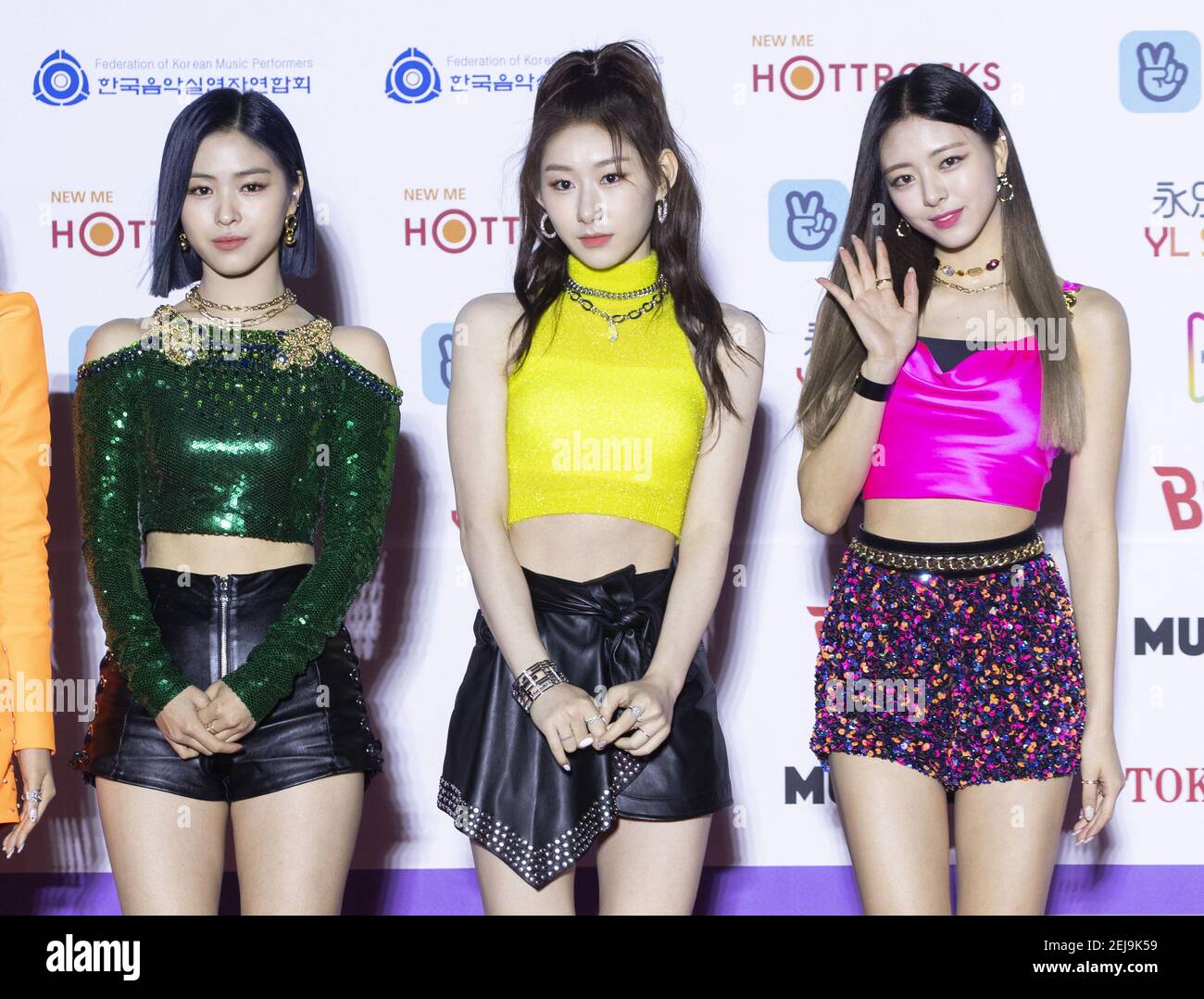 8 January 2020 - Seoul, South Korea : (L to R) Ryujin, Chaeryeong and ...