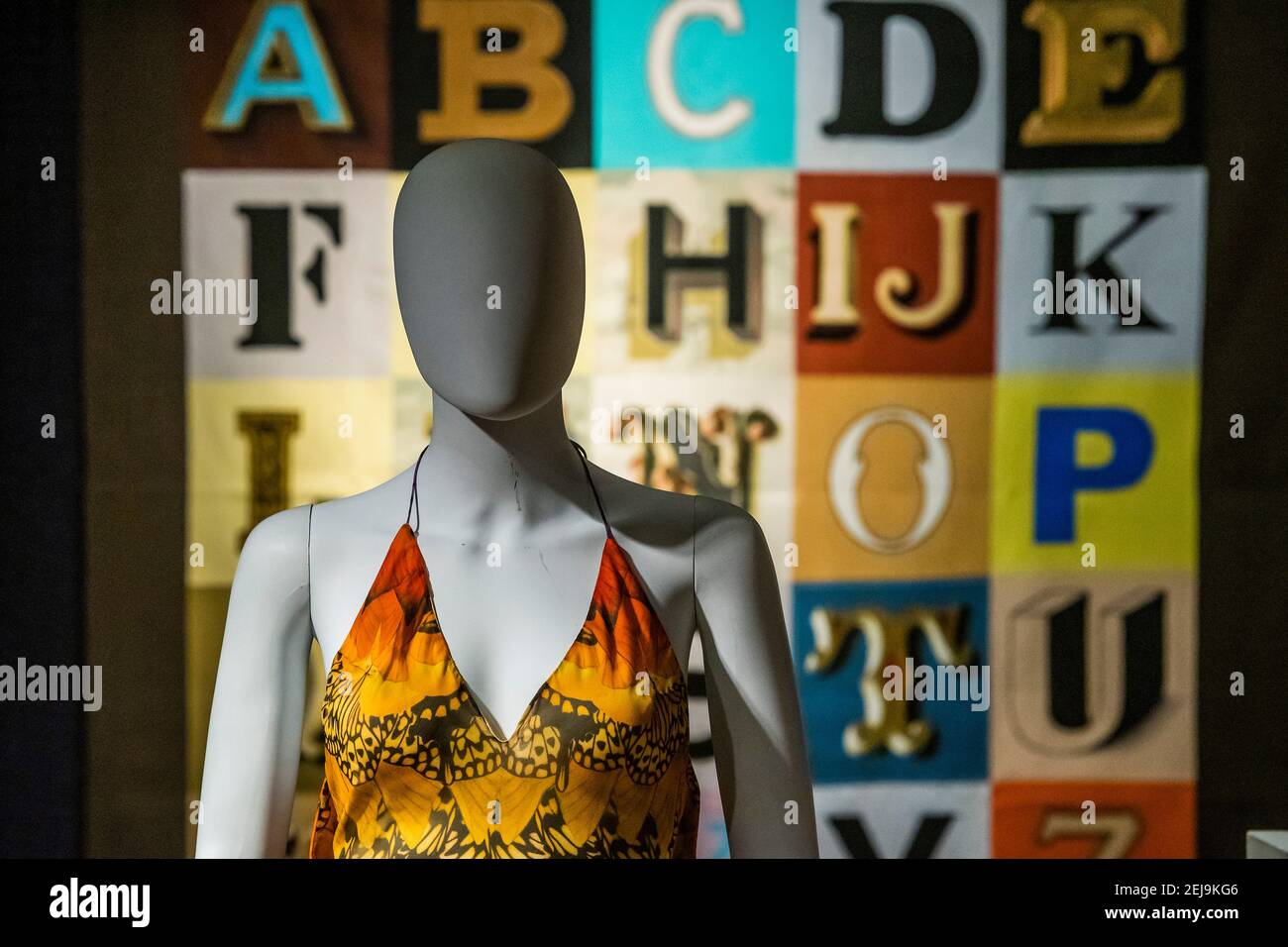 London, UK. 22nd Feb, 2021. Alexander McQueen Birds of Paradise Gown ...