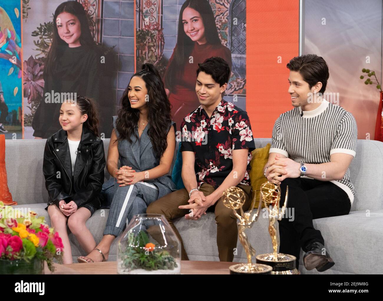MIAMI, FL - JAN 10: L-R Cast of Party of Five Elle Paris Legospi, Emily ...