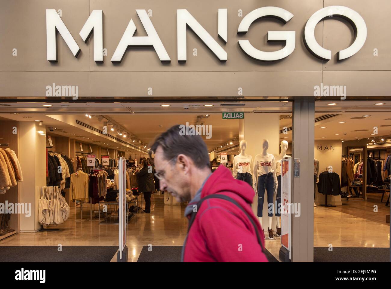 Spanish multinational clothing brand Mango store in Spain. (Photo by ...