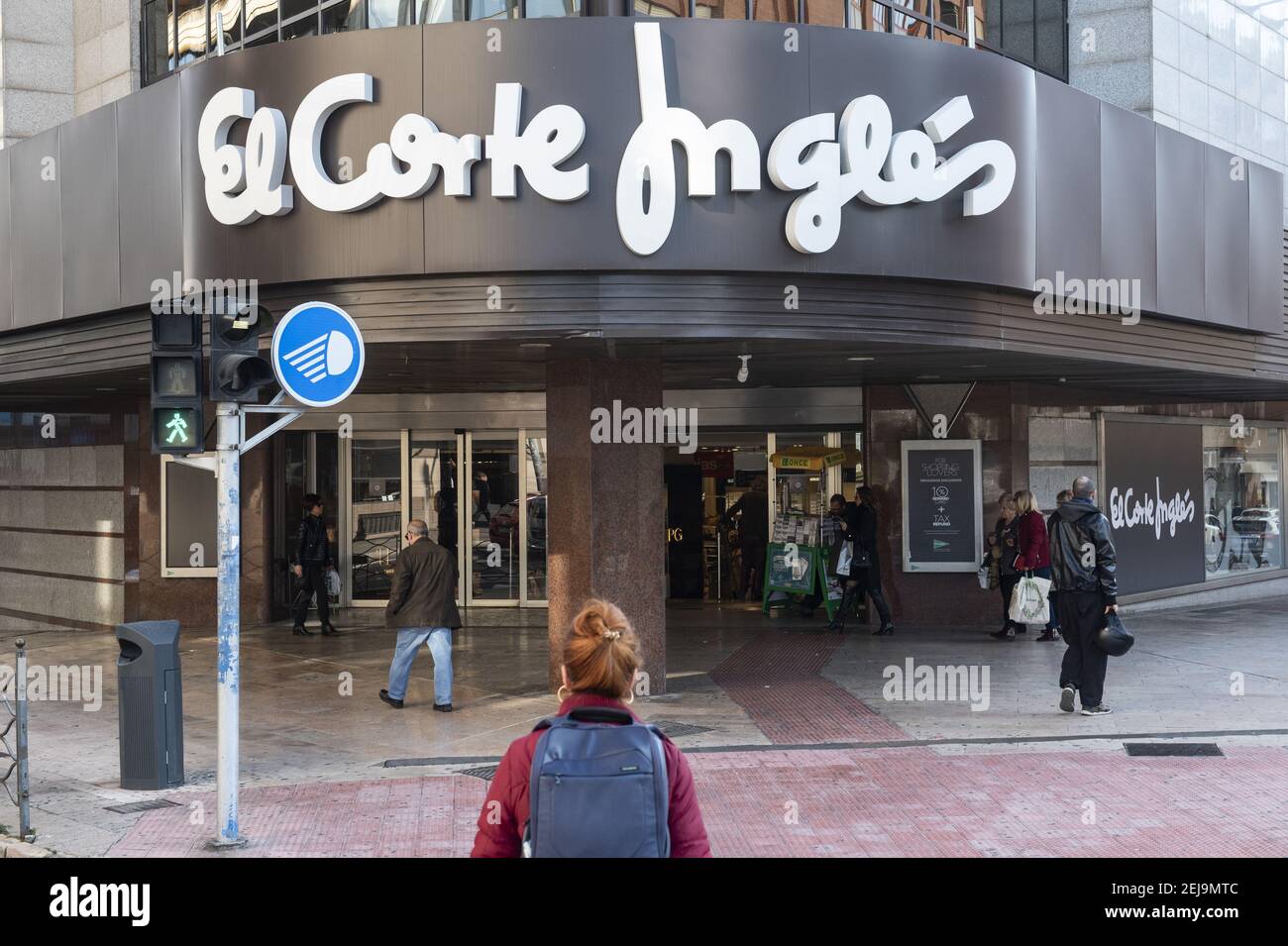 Spanish biggest department store El Corte Inglés and logo seen in Spain ...
