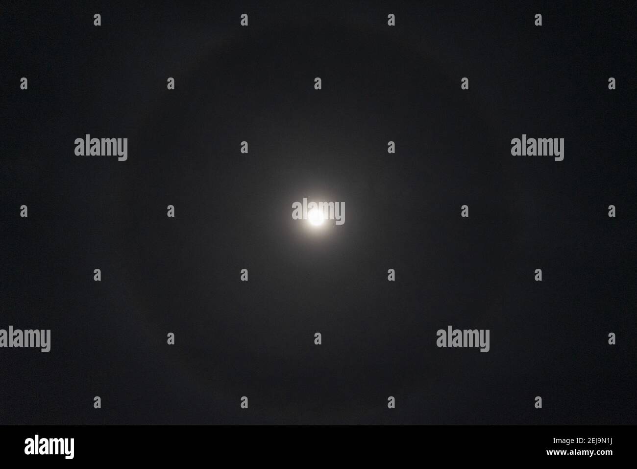 A view of the Penumbra lunar eclipse surrounded by a rainbow ring was ...