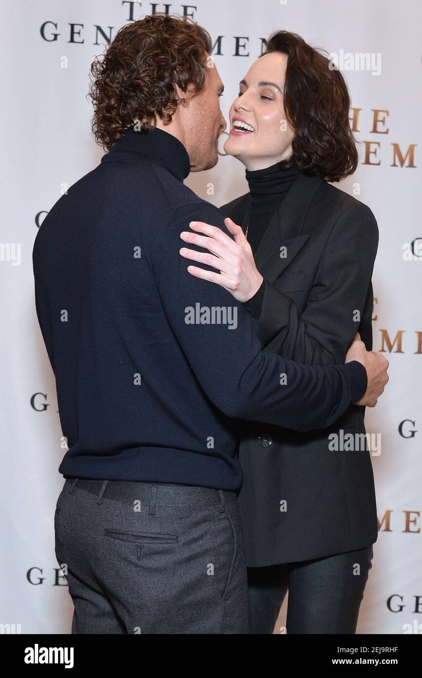 Actors Matthew McConaughey and Michelle Dockery attend “The Gentlemen ...
