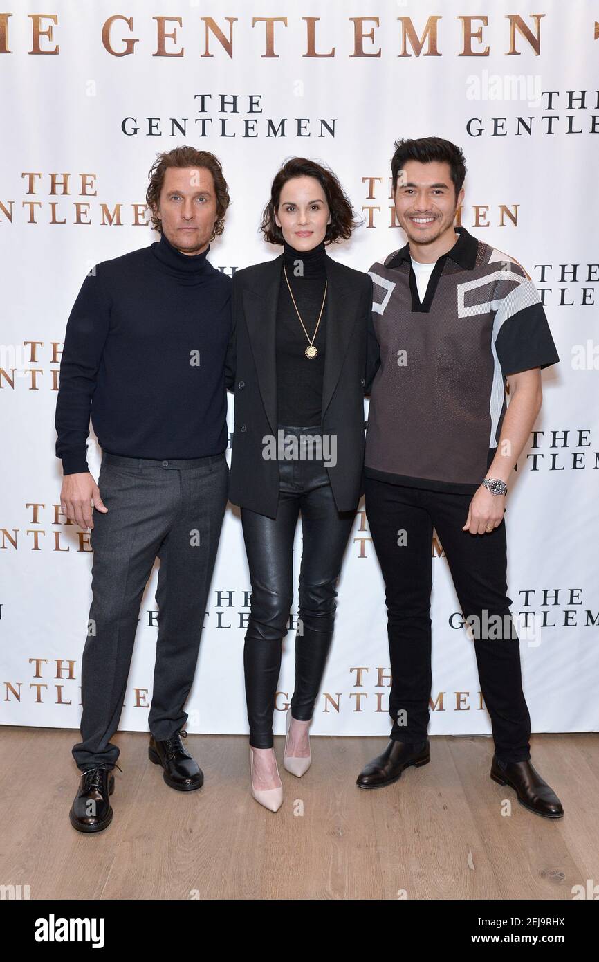 (L-R) Actors Matthew McConaughey, Michelle Dockery and Henry Golding ...