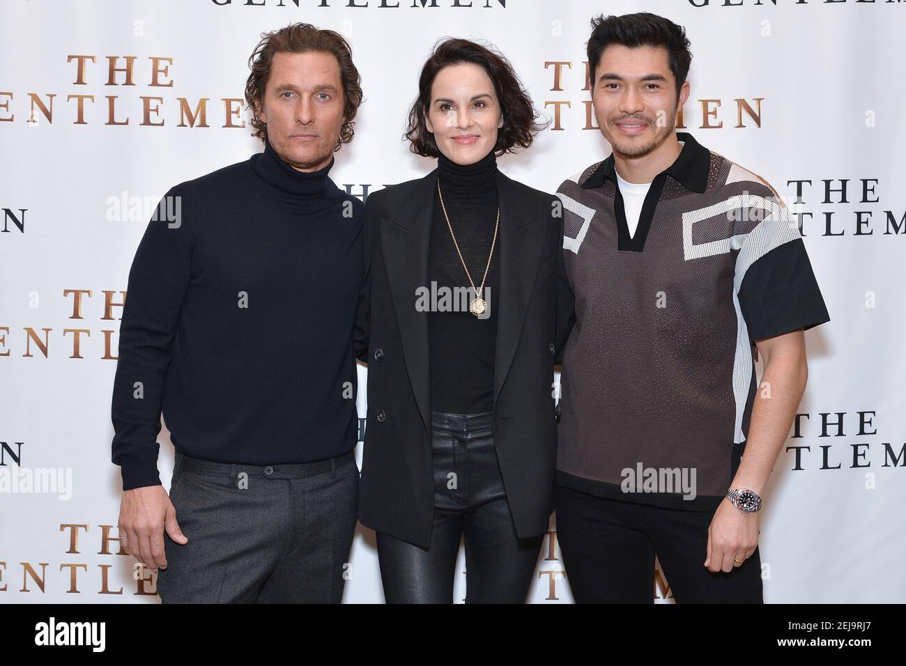 (L-R) Actors Matthew McConaughey, Michelle Dockery and Henry Golding ...