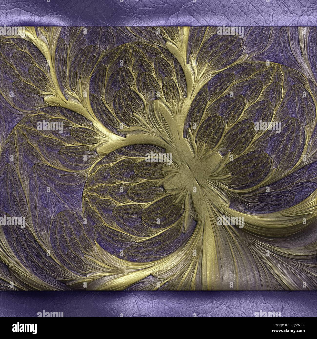 Luxury background with embossed fractal pattern on leather Stock Photo ...