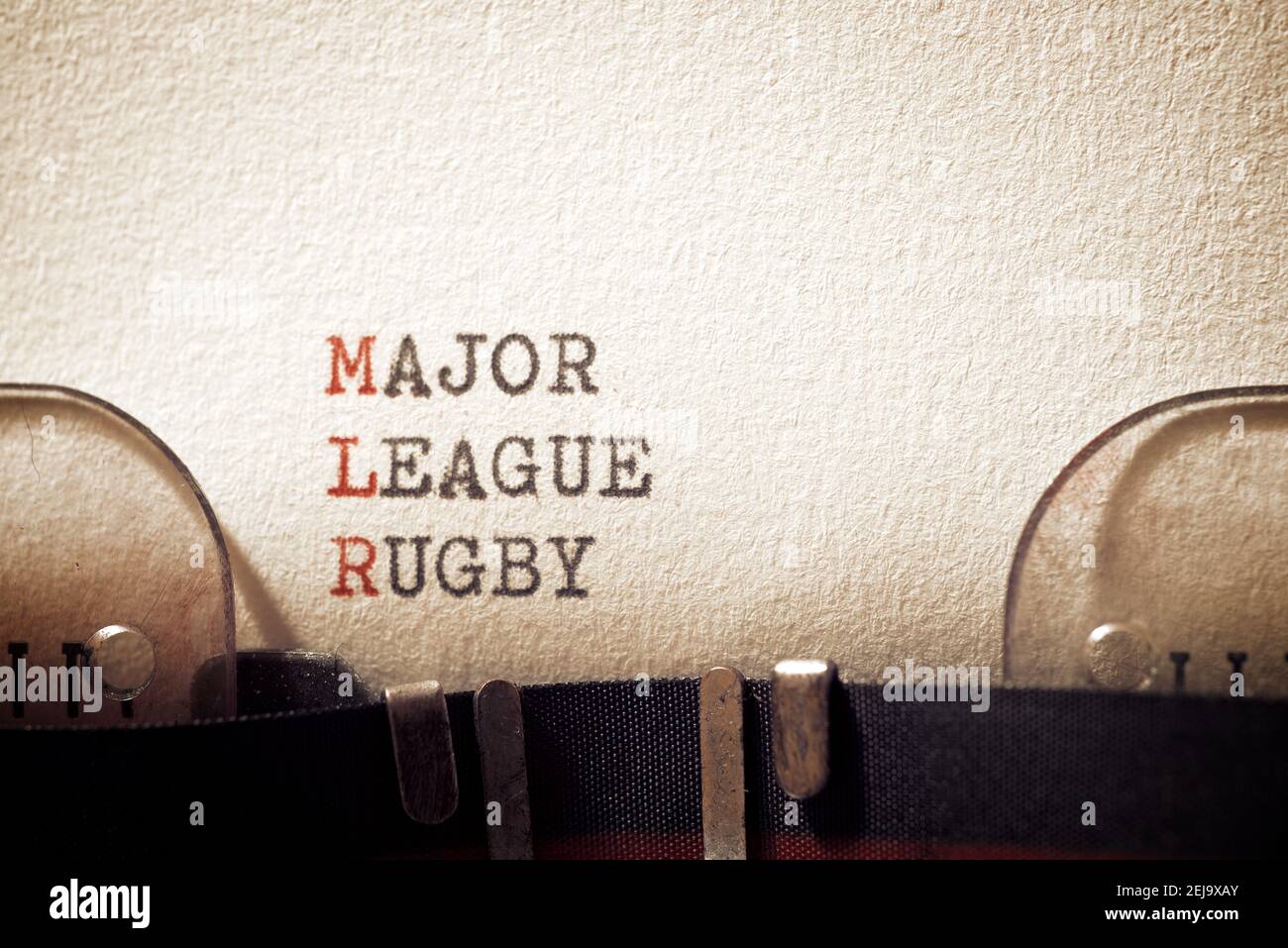 Major league rugby phrase written with a typewriter Stock Photo - Alamy