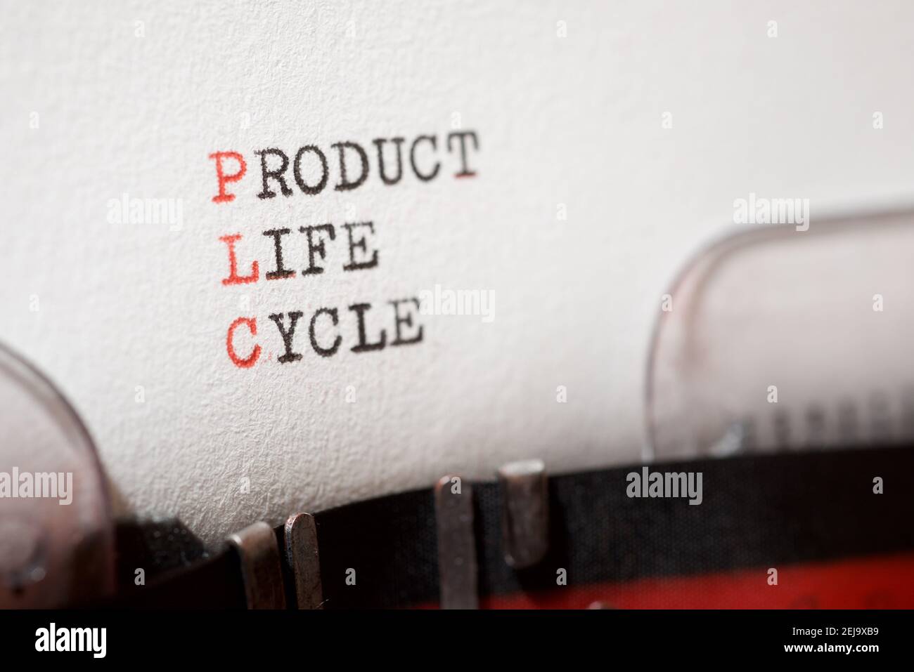 Product life cycle phrase written with a typewriter Stock Photo - Alamy