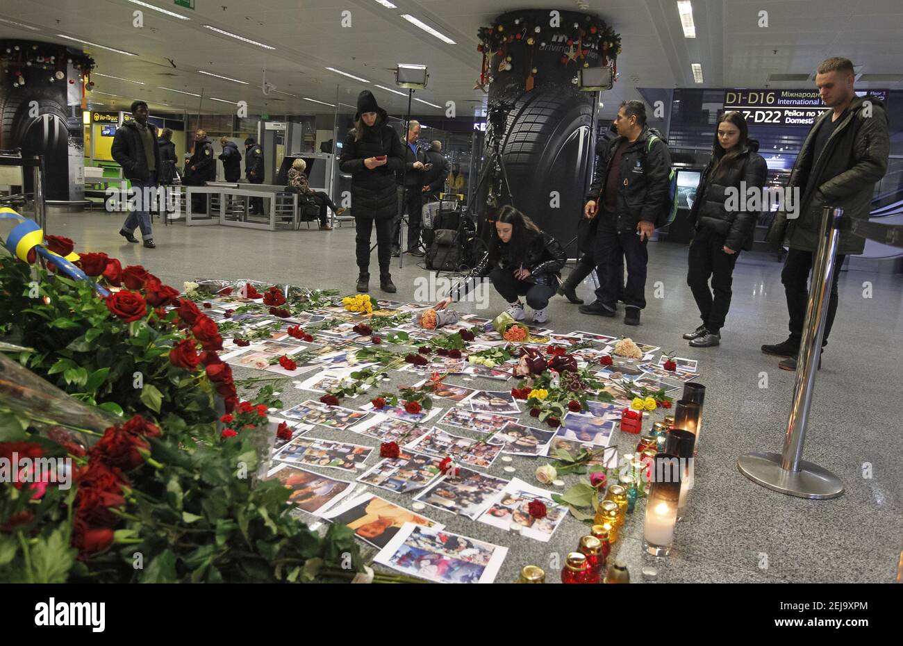 People pay respect to the victims of flight PS 752 at the memorial ...
