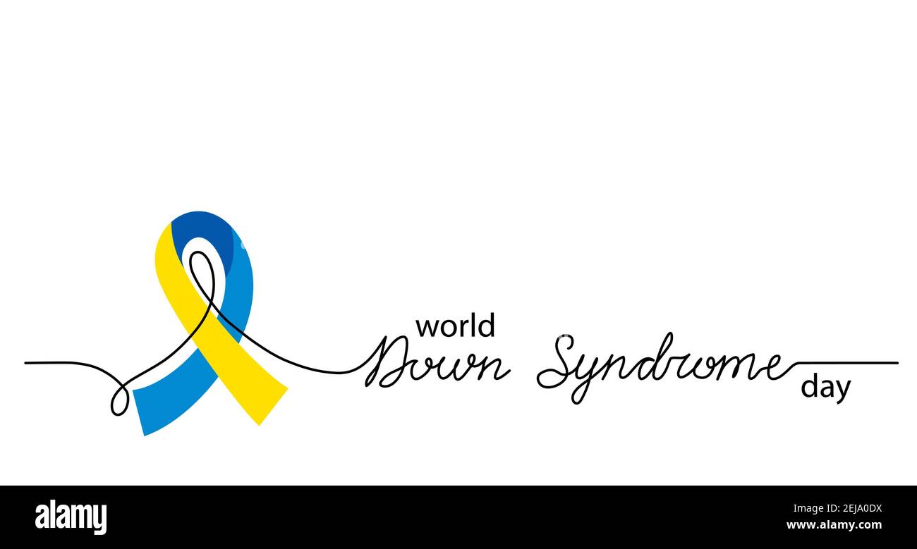 World Down Syndrome Day simple vector background, banner, poster with ...