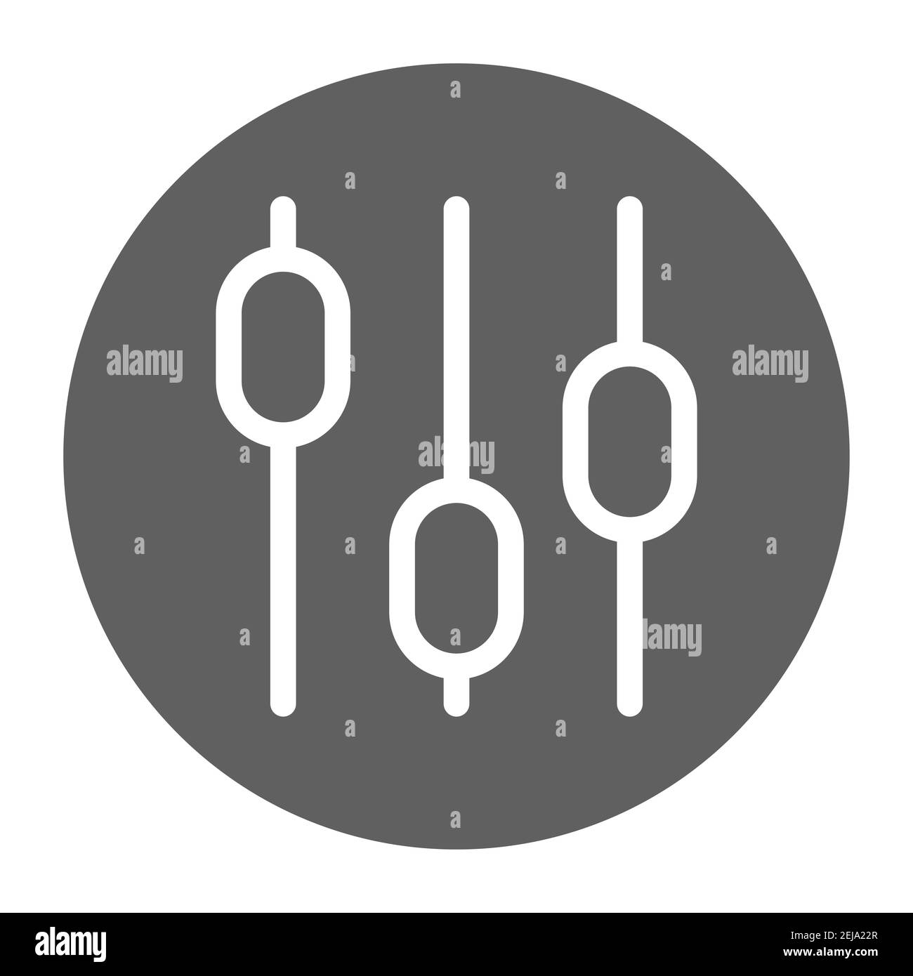 Simple Setting Panel or Preference Slider Icon for your design. Round ...