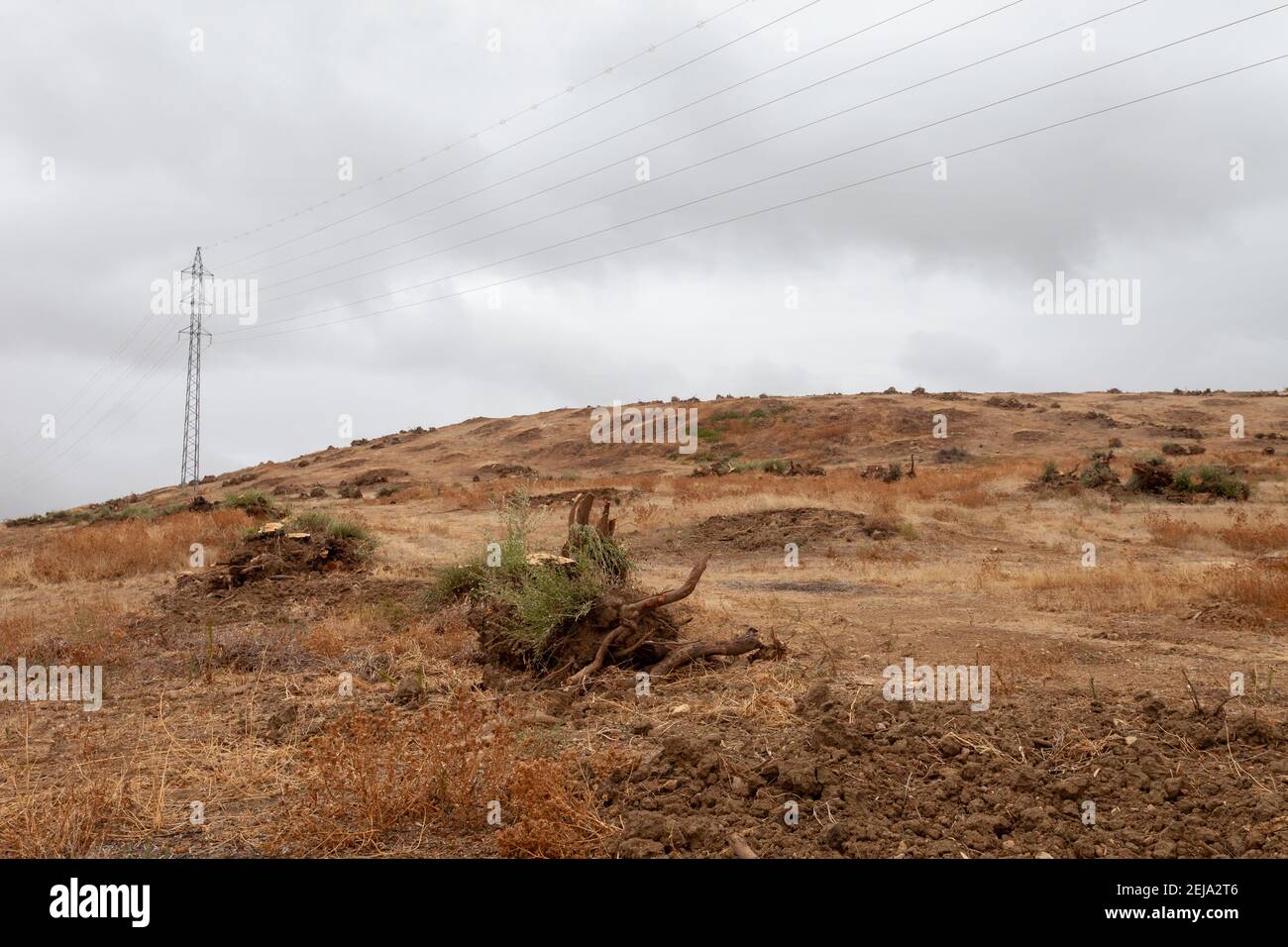 Dry Countryside Landscape Front View Stock Photo - Alamy