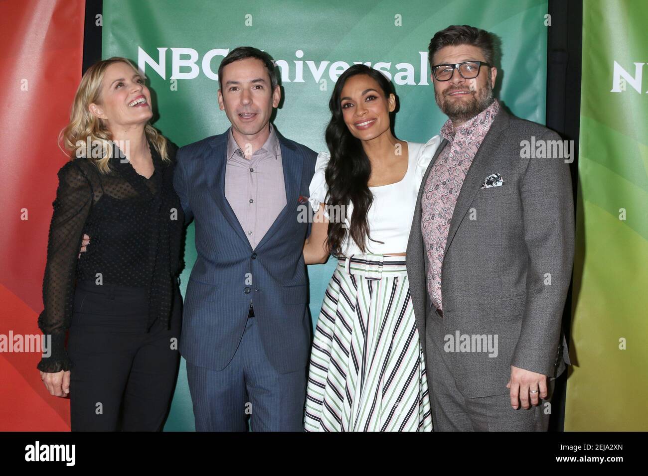 LOS ANGELES - JAN 11: Kim Dickens, Andy Greenwald, Rosario Dawson, and ...