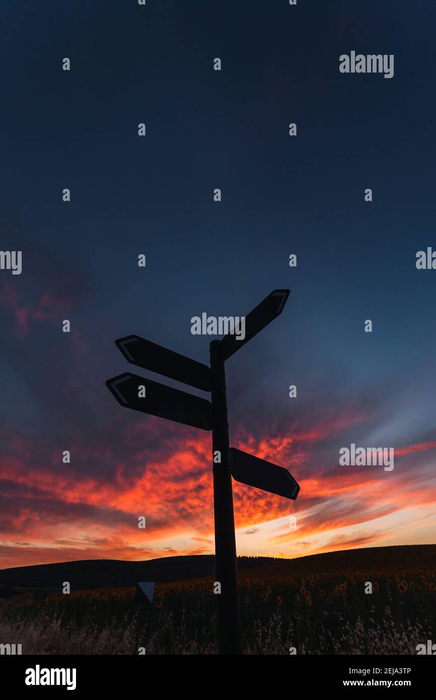 Direction Signpost in the Countryside Stock Photo - Alamy