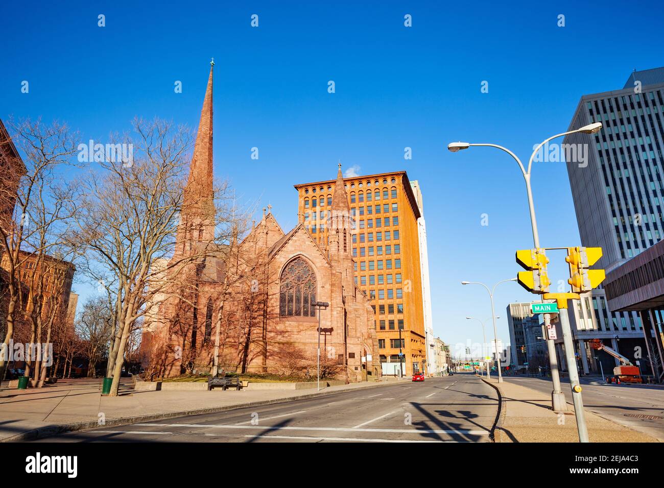 St. Paul's Episcopal Cathedral on Church street in Buffalo, NY, USA ...