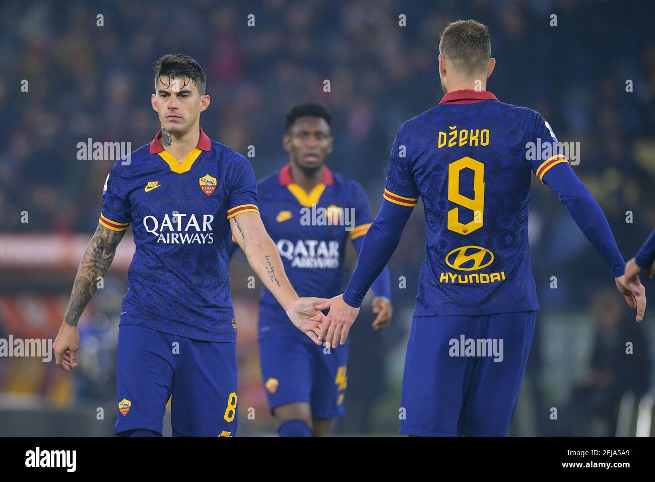 Diego Perotti and Edin Zeko of Roma (Photo by pressinphoto/Sipa USA ...