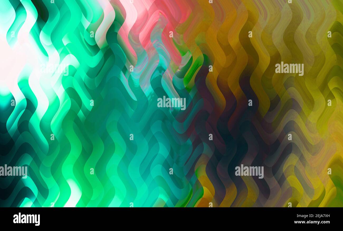 Illustration of a colorful wavy pattern Stock Photo - Alamy