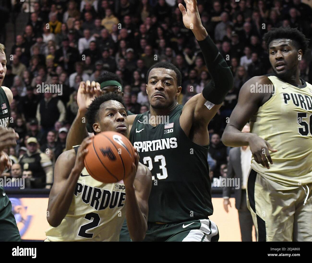 Jan 12, 2020; West Lafayette, Indiana, USA; Purdue Boilermakers guard ...