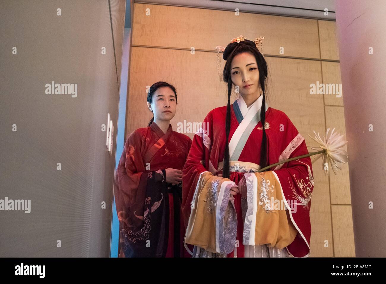 Enthusiasts of traditional Chinese clothings of the "Han people", known ...